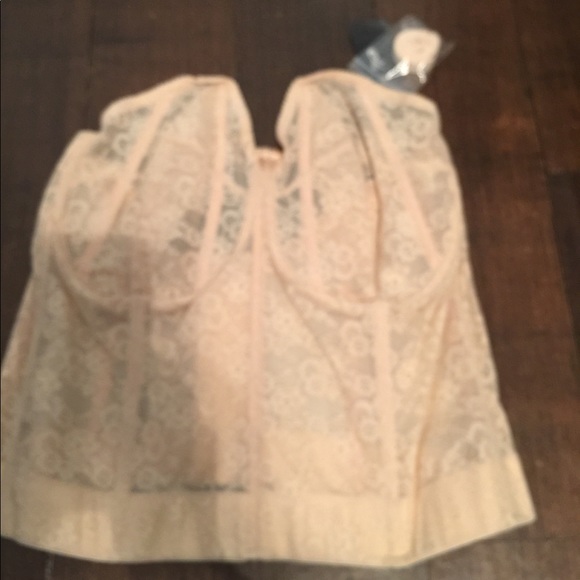 Elila | Intimates & Sleepwear | Elila Lace Strapless Longline Bra Nude ...